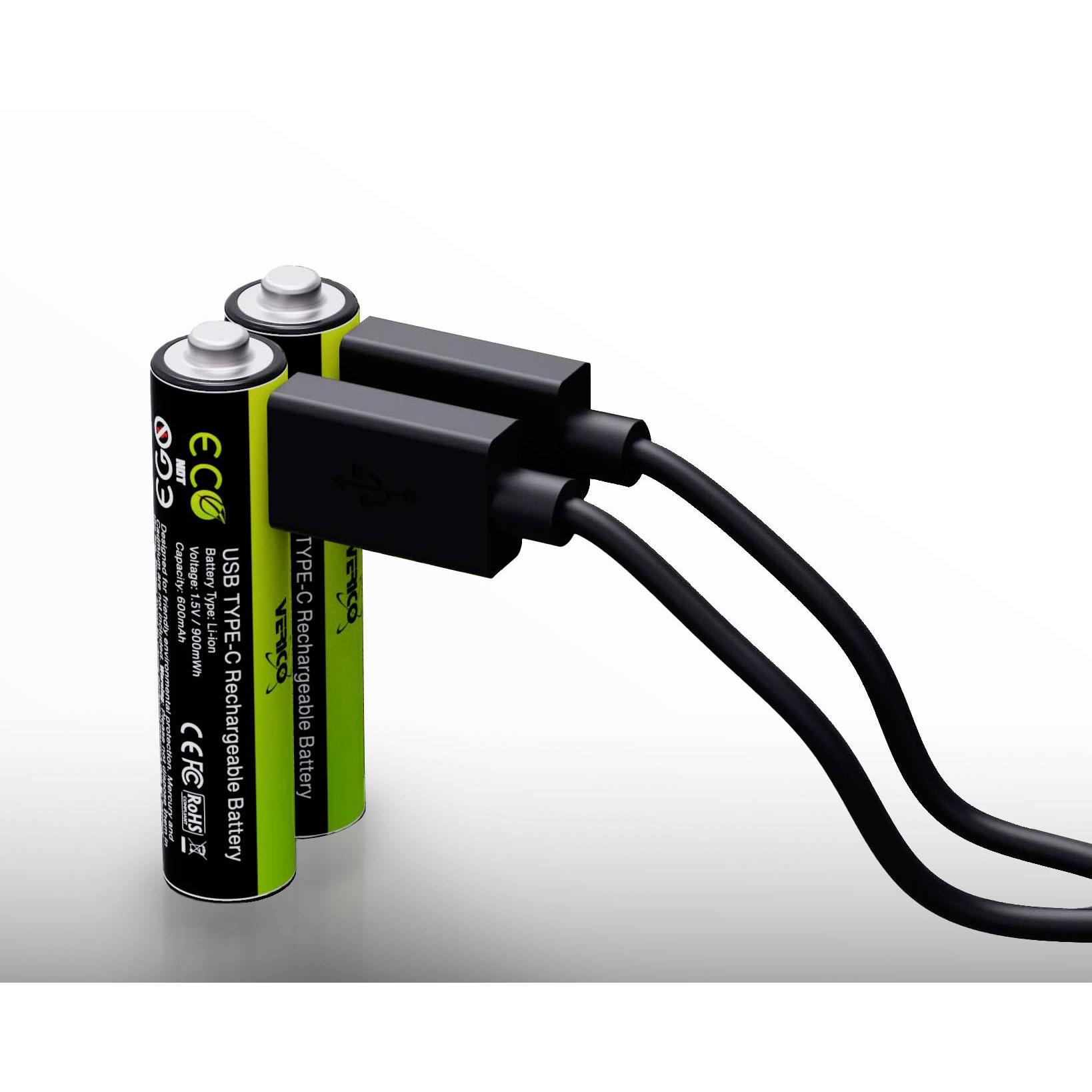 Verico Verico LoopEnergy AAA USB-C Micro-Akku 900mWh 2 St. USB-C ...