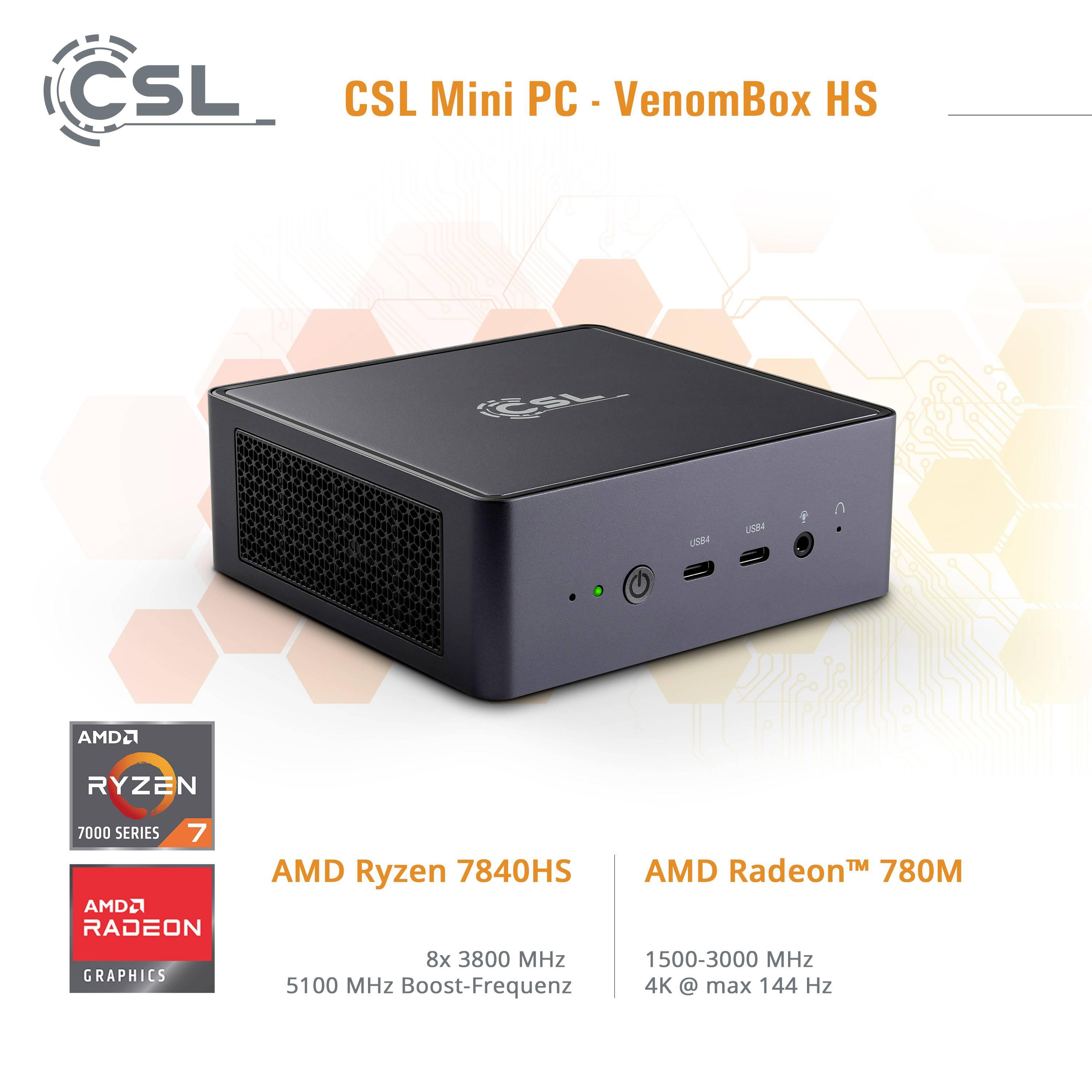 CSL Computer mini PC (HTPC) (repasovaný) VenomBox HS () AMD Ryzen 7 ...