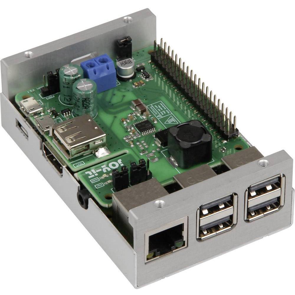 Joy-it RB-StromPI2-CaseSI SBC skříň Vhodné pro (vývojové sady): Raspberry Pi stříbrná : Půhy.cz