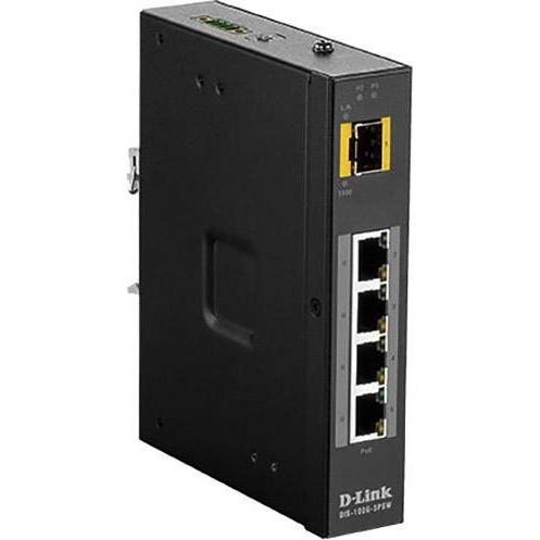 D-Link DIS-100G-5PSW síťový switch RJ45/SFP, 4 + 1 port, funkce PoE ...