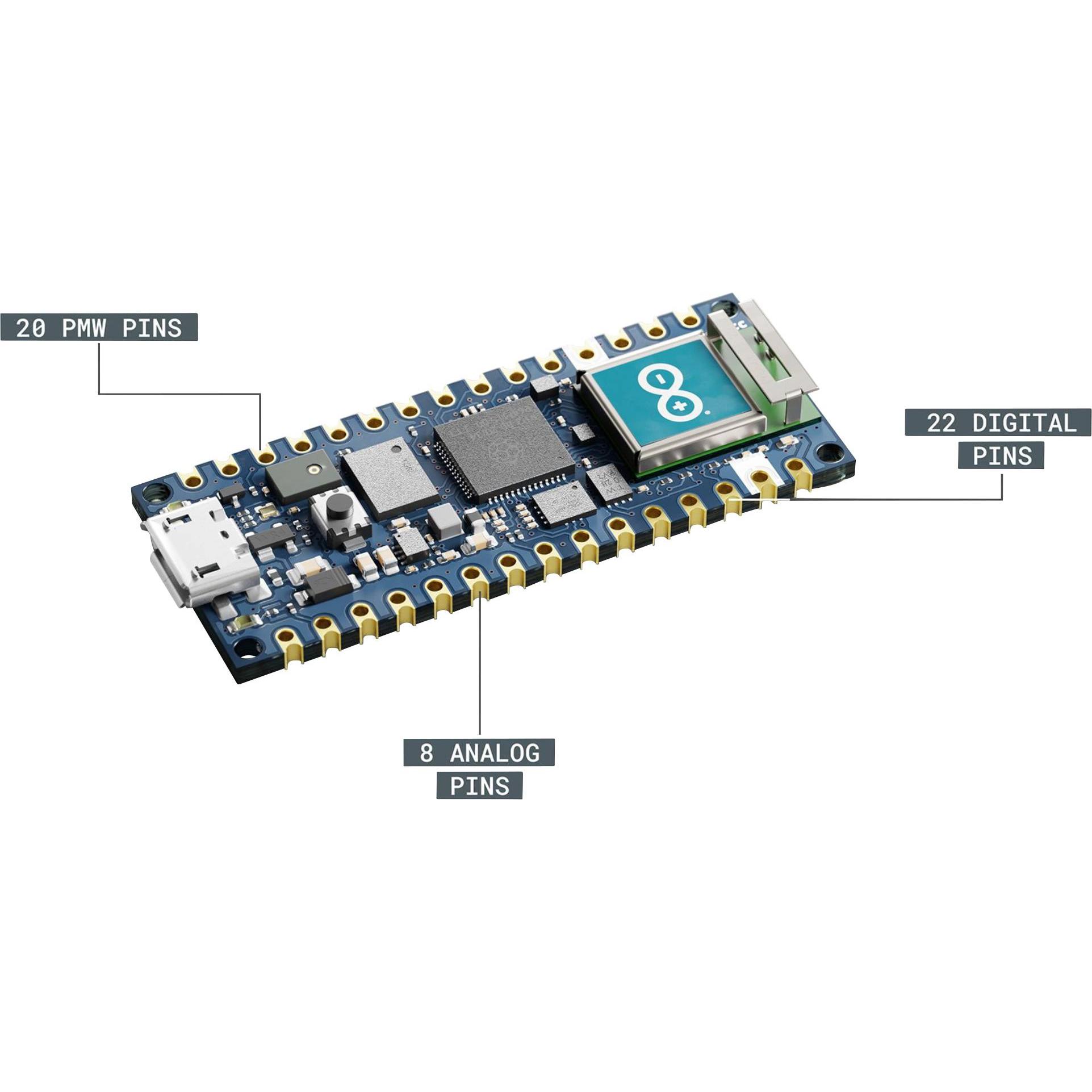 Arduino ABX00053 deska NANO RP2040 CONNECT I/O-Pins Nano : Půhy.cz